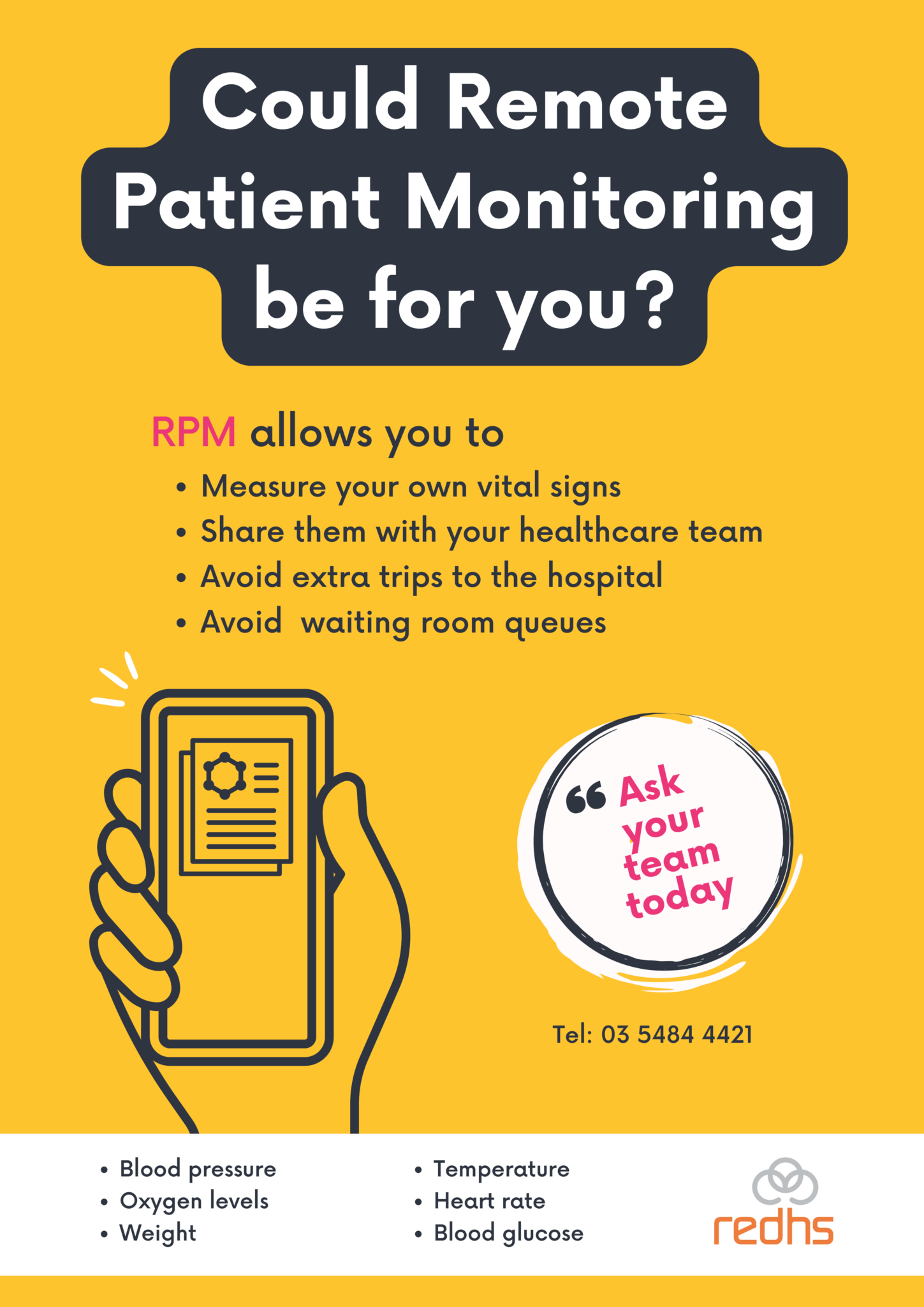 New Service – Remote Patient Monitoring – REDHS
